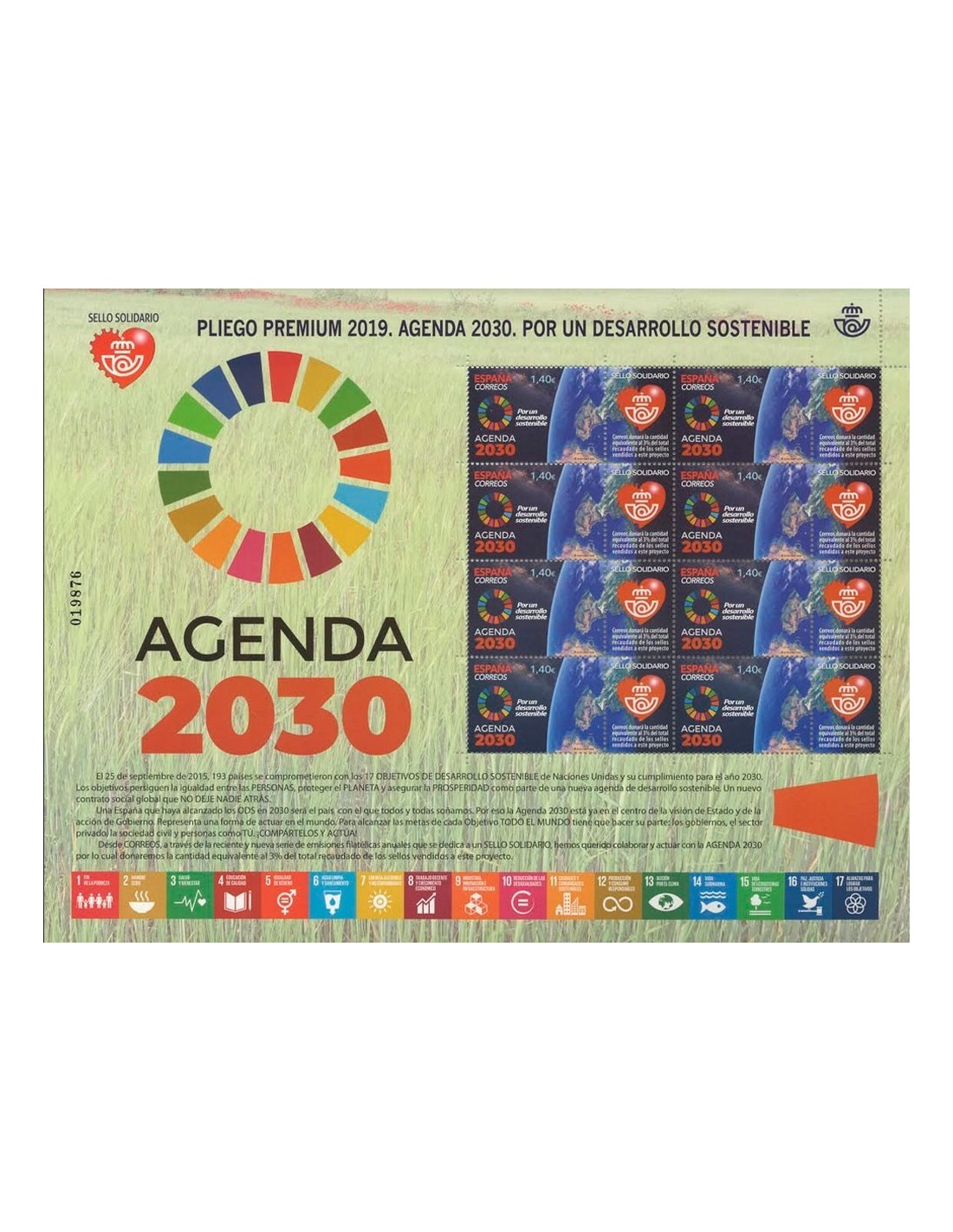 Stamps Spain 2019 Agenda 2030, Timbres Espagne 2019 Agenda 2030 ...